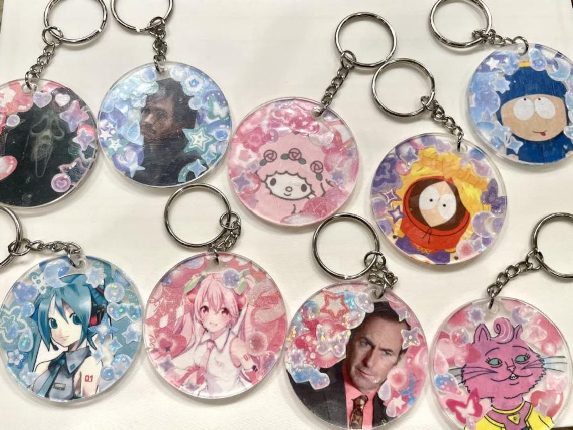 Customizable Character Acrylic Keychains - Etsy