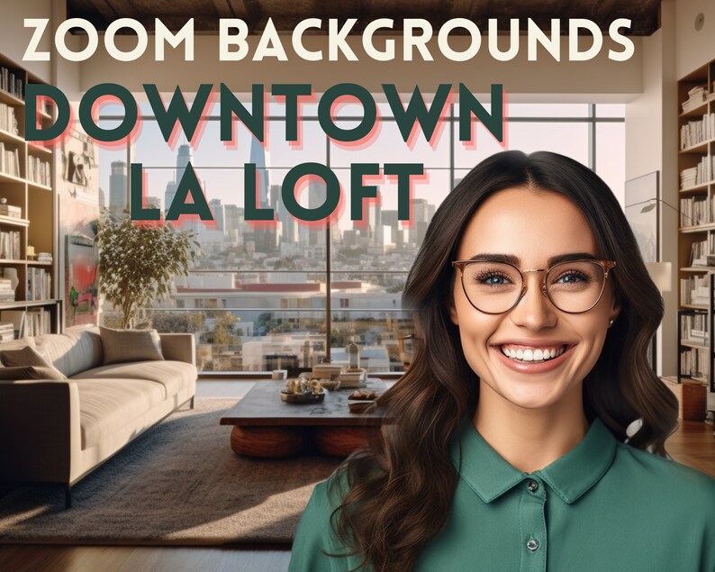 2 Zoom Backgrounds / Modern DTLA SKYLINE LOFT Windows / Los - Etsy