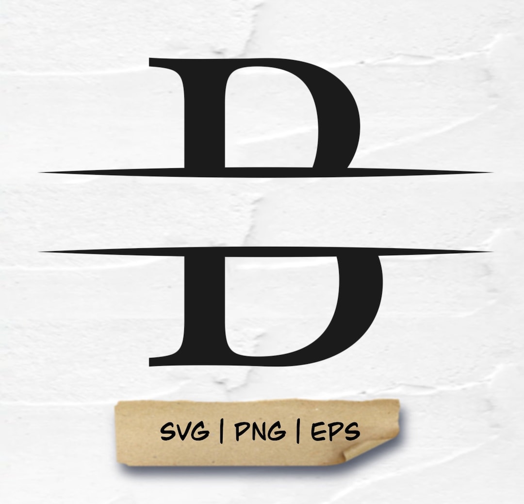 Uppercase B Letter Split Monogram Svg, Alphabet Split Name Frame, Split ...