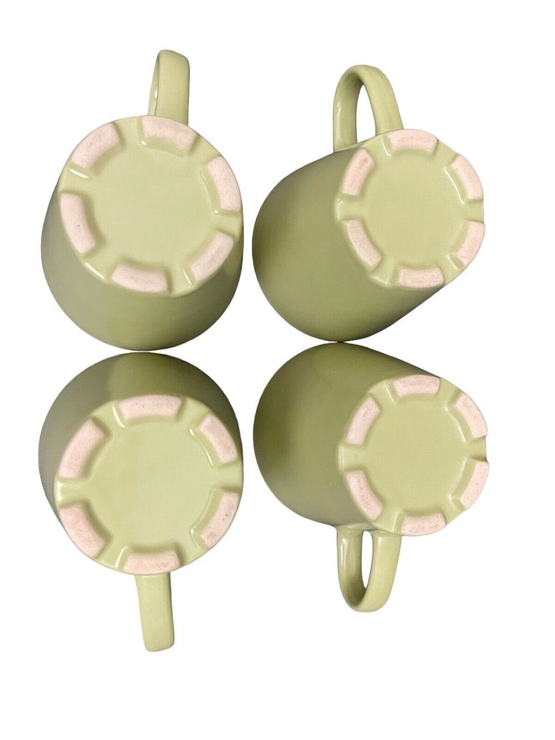 IKEA DINERA Light Sage Green Flat Coffee Cup Set of 4 Retired Color HTF ...