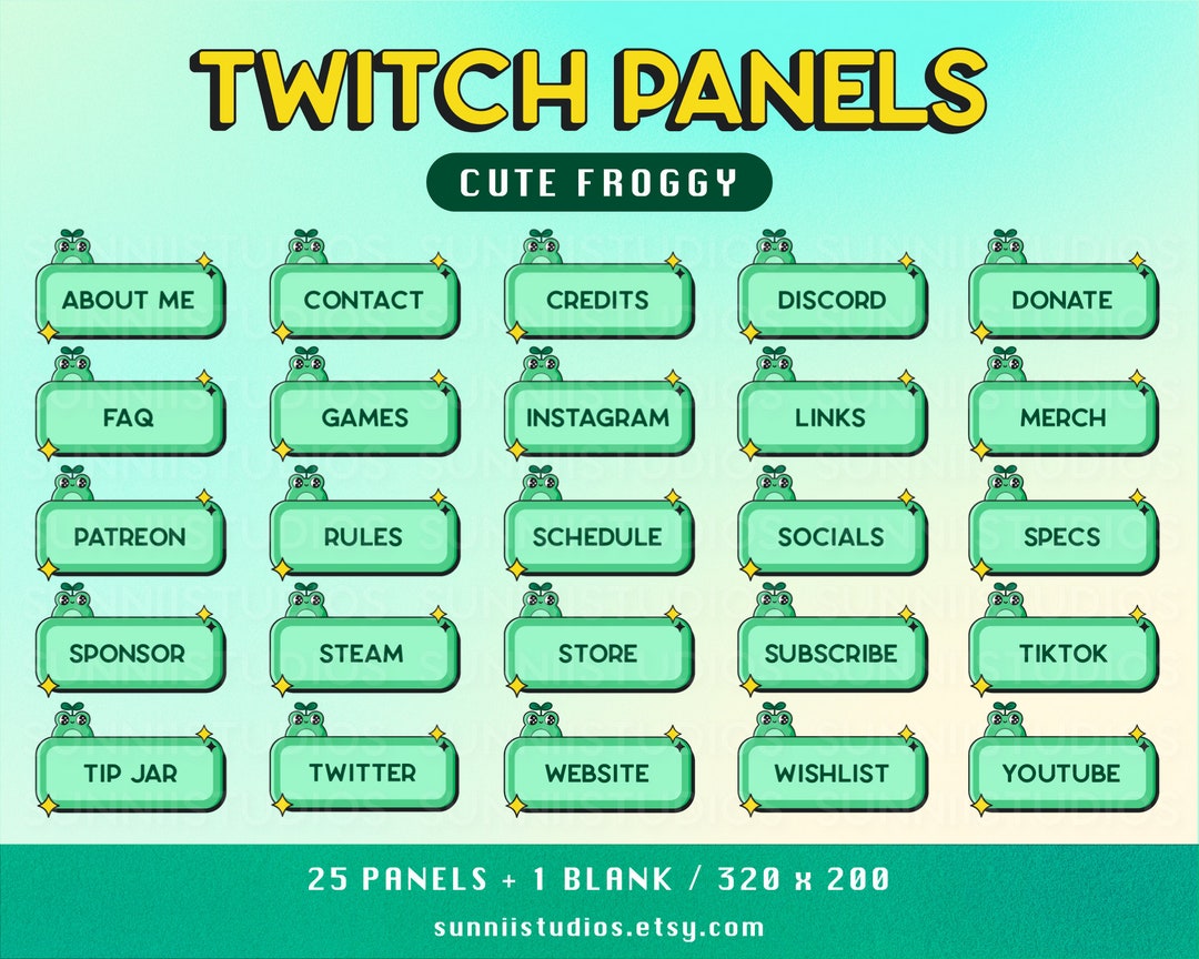 Cute Frog Panels Twitch, Youtube, Facebook, Discord, Cozy, Kawaii ...