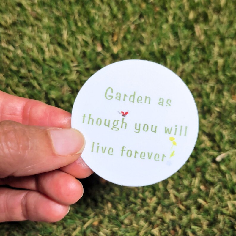 2 Inch Round Whimsical Garden Sticker | Matte Vinyl Decal - Etsy