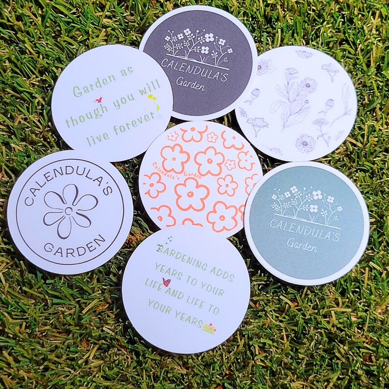 2 Inch Round Whimsical Garden Sticker | Matte Vinyl Decal - Etsy