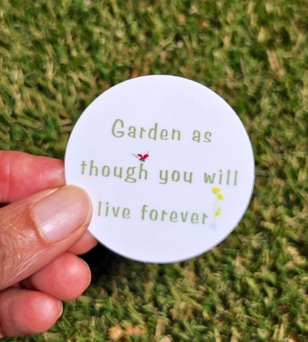 2 Inch Round Whimsical Garden Sticker | Matte Vinyl Decal - Etsy