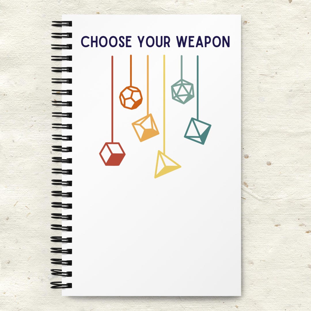 Choose Your Weapon Notebook | Dnd Dice Journal for Tabletop Gamers - Etsy
