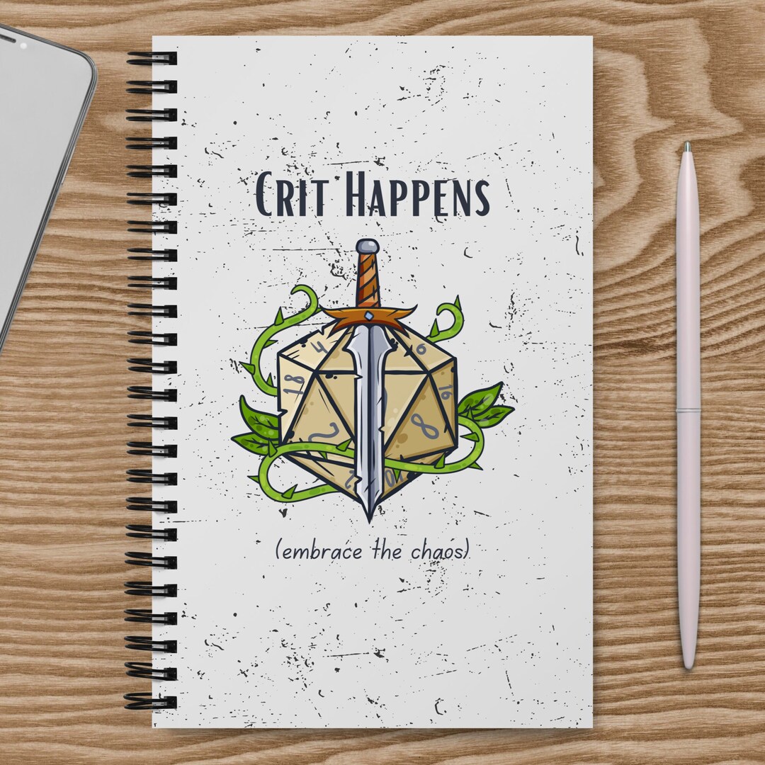 Crit Happens Notebook | Dungeons and Dragons Notebook - Etsy