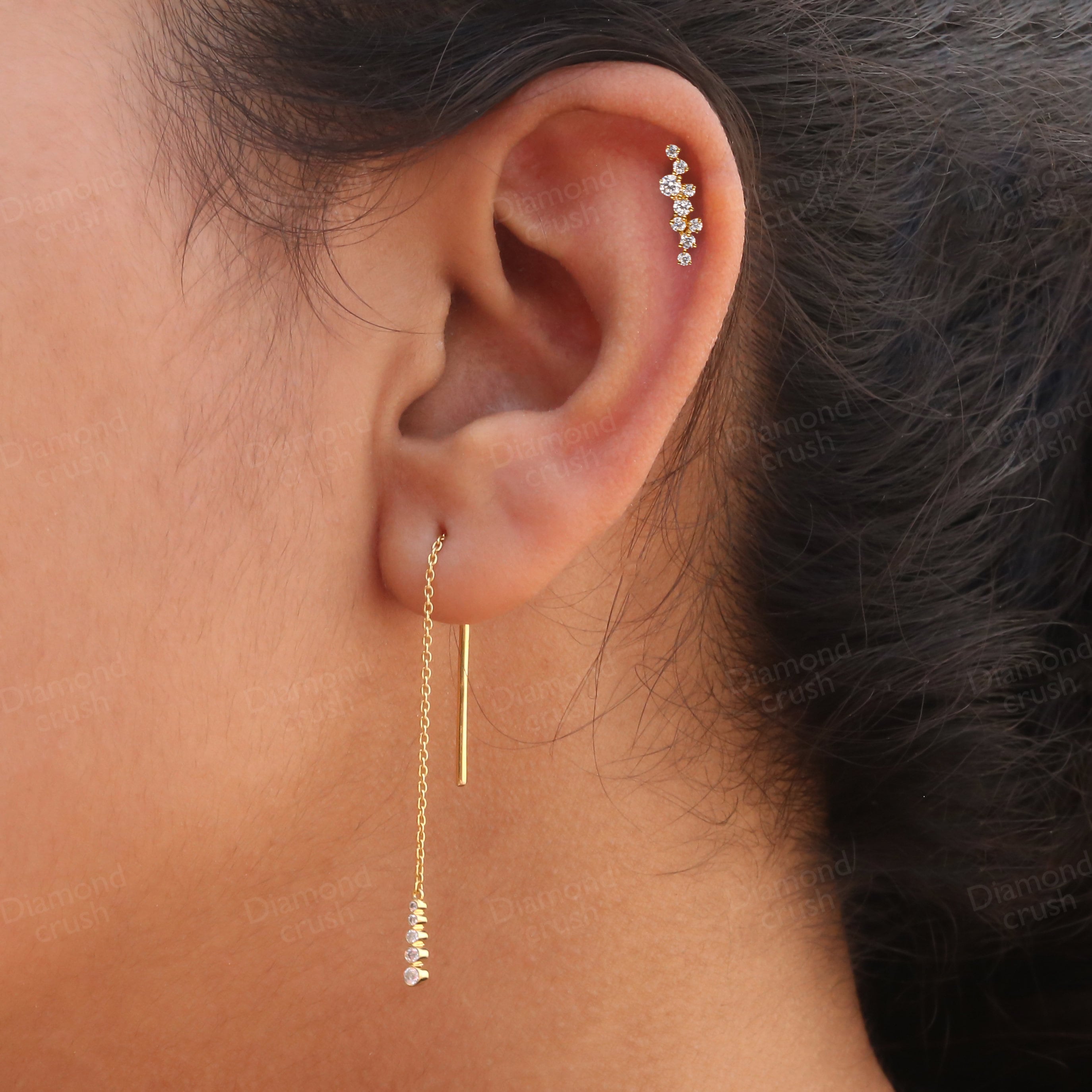Single (half Pair) Helix Piercing Cartilage Earring Crawler Earrings ...