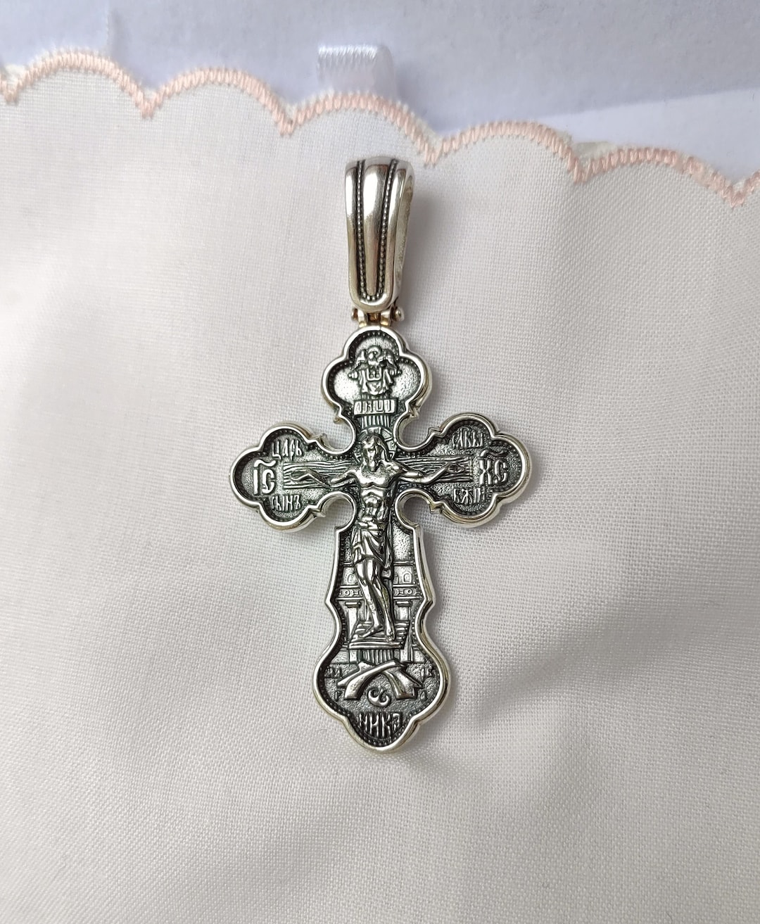 Large Silver Cross, Orthodox Cross, 925 Real Solid Silver, Cross ...