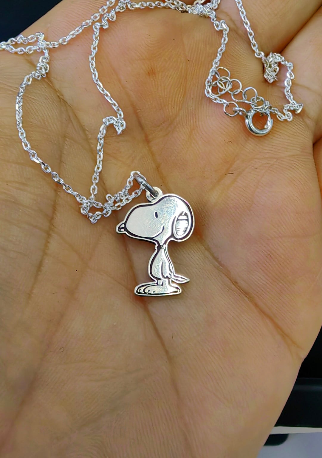 Snoopy Necklace, Silver Necklace, Snoopy Pendant, Beagle Dog Pet ...