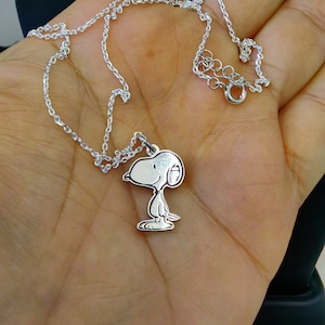 Snoopy Necklace, Snoopy Pendant, Silver Necklace, Beagle Dog Pet ...