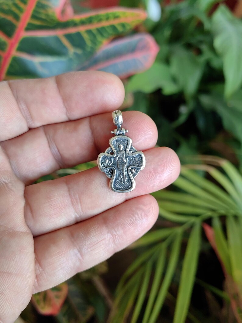 Silver Cross With Icon of the Mother of God, Silver Cross With the ...