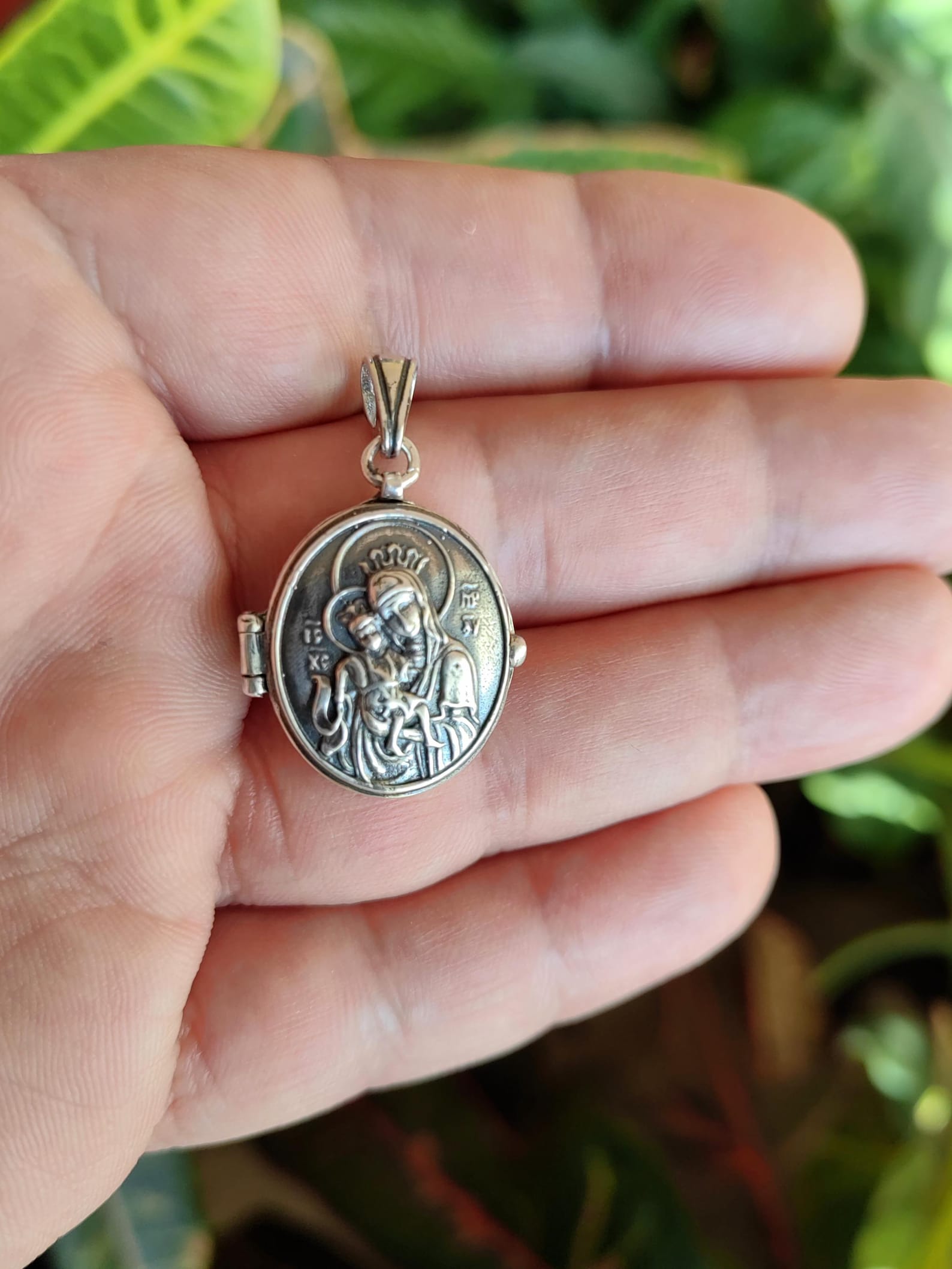 Virgin Mary Locket Necklace, Personalized Virgin Mary Photo Locket ...