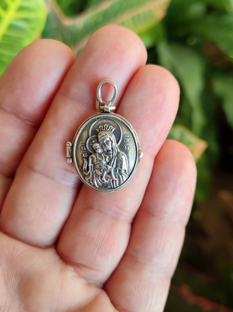 Virgin Mary Locket Necklace, Personalized Virgin Mary Photo Locket ...