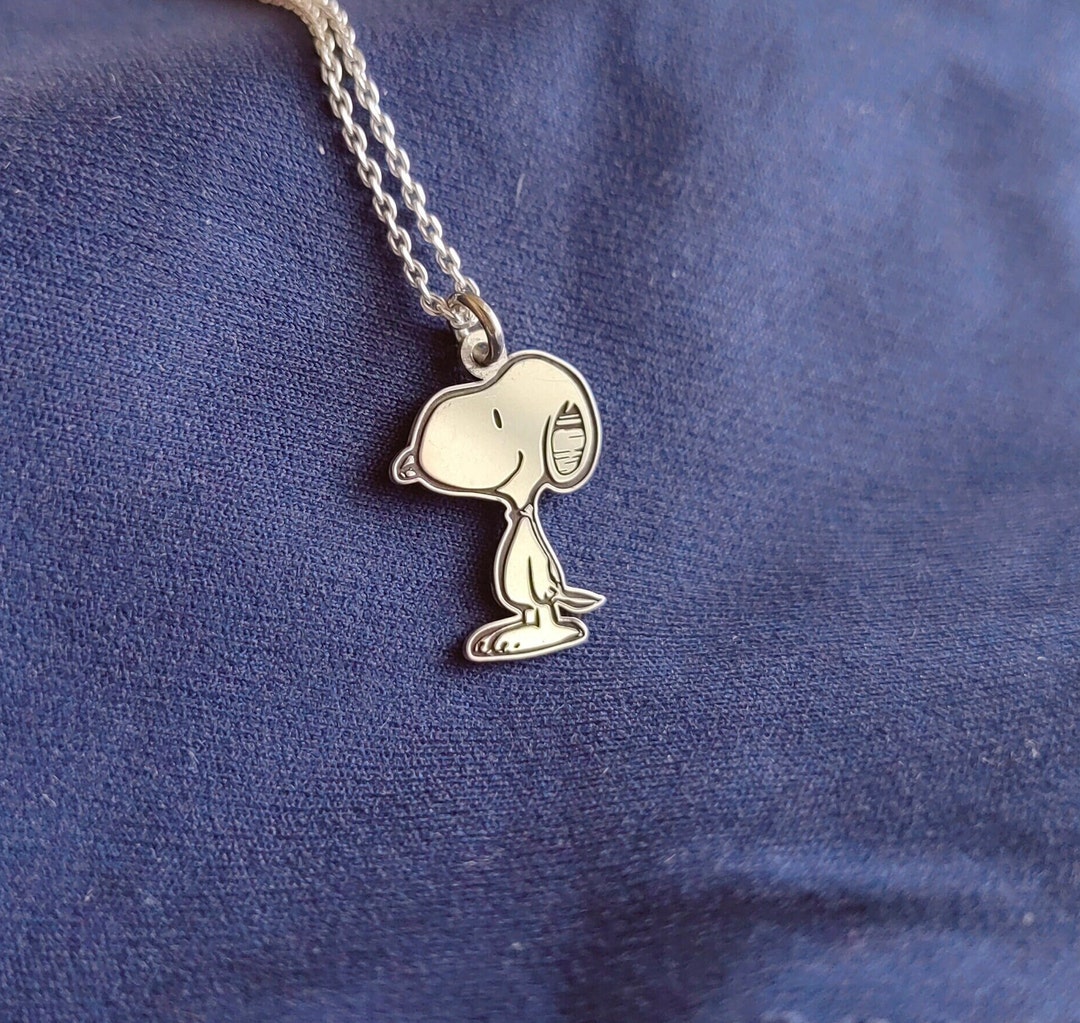 Snoopy Necklace, Silver Necklace, Snoopy Pendant, Beagle Dog Pet ...