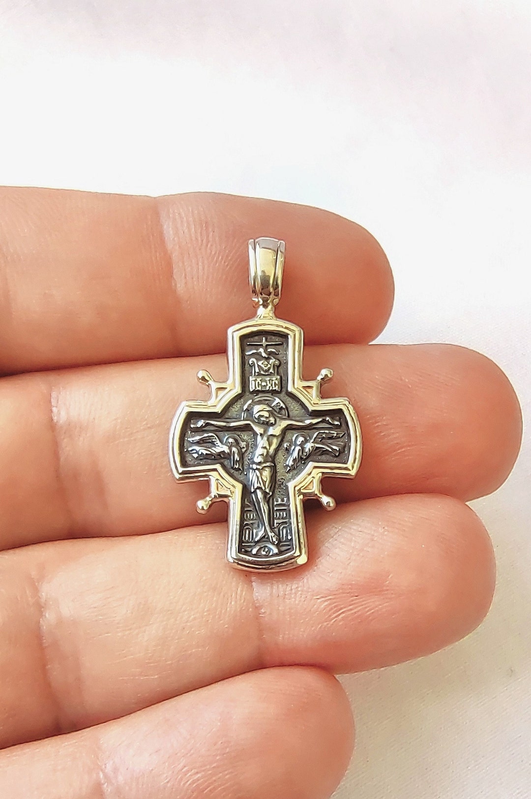 Silver Cross, Orthodox Cross, 925 Real Solid Silver, Cross Necklace ...