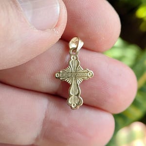 Orthodox Gold Cross, 14K Yellow Gold, First Communion Gift, Gold ...