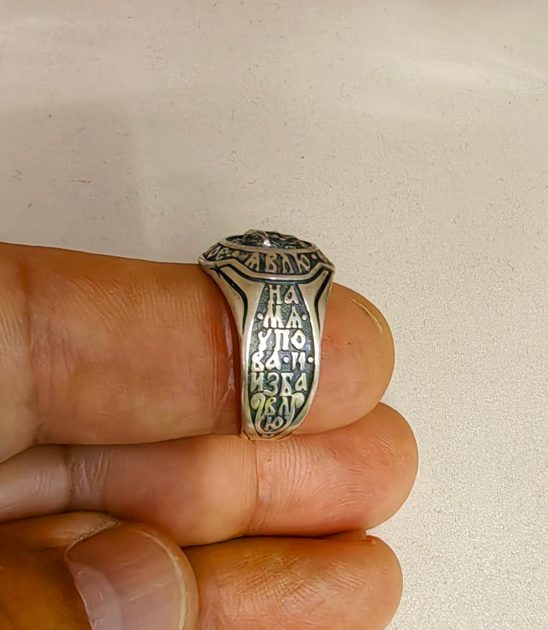 Silver Men's Ring, Christian Rings, Jesus Christ Ring, Men's Silver ...