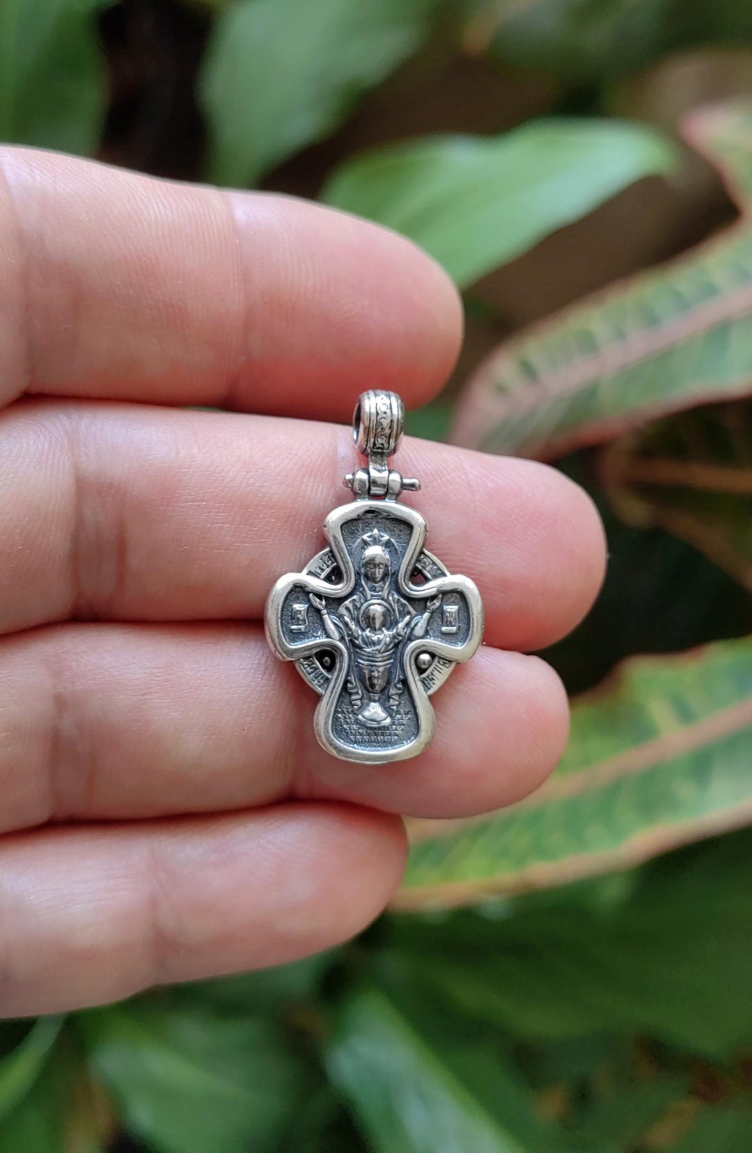Silver Cross With Icon of the Mother of God, Silver Cross With the ...