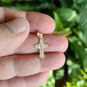 Orthodox Gold Cross, 14K Yellow Gold, First Communion Gift, Gold ...