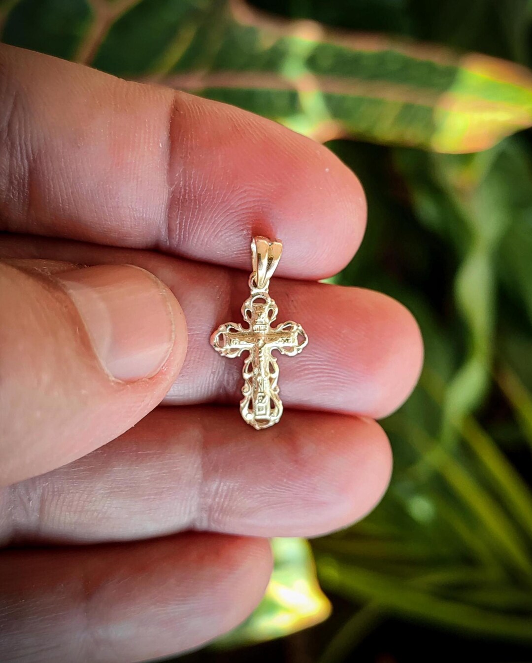 14K Gold Cross, Solid Gold Cross, Small Gold Cross, Orthodox Cross ...