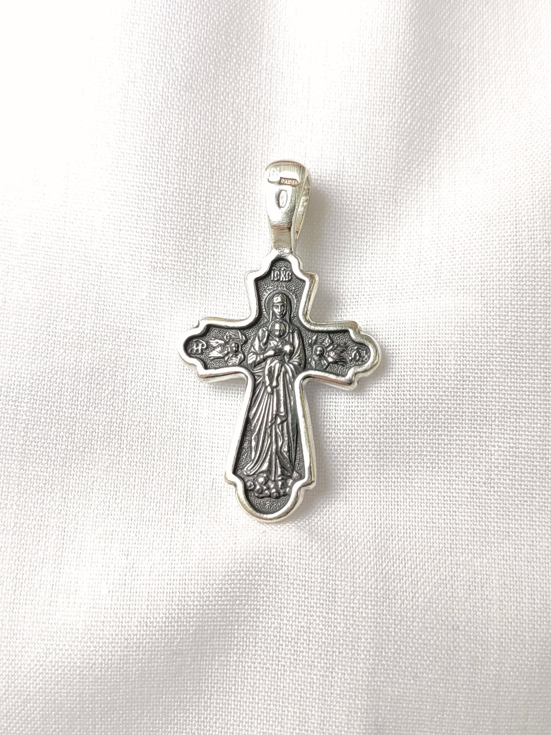 Silver Cross Necklace, Christian Silver Cross, 925 Real Solid Silver ...