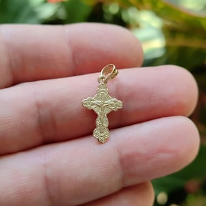 Orthodox Gold Cross, 14K Yellow Gold, First Communion Gift, Gold ...