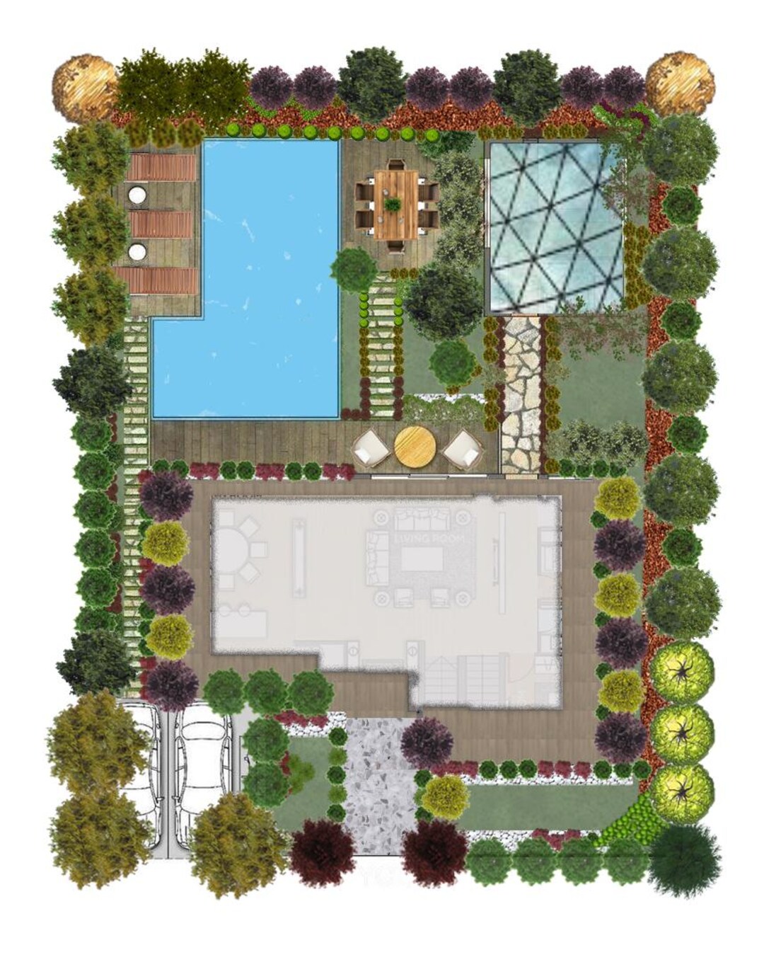 2D Landscape Design With Planting Plan – Residential Garden - Etsy Canada
