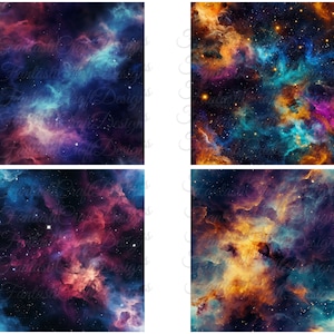 Nebula Galactic Space Wallpaper Digital Paper Galaxy Commercial Use ...