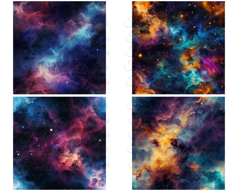 Nebula Galactic Space Wallpaper Digital Paper Galaxy Commercial Use ...
