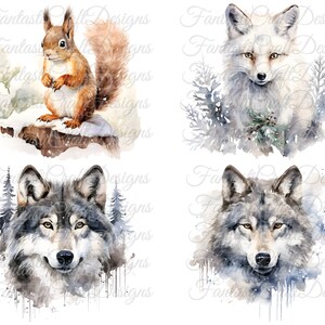 36 Winter Animals Clipart Pack Christmas Snow PNG Digital Download 300 ...