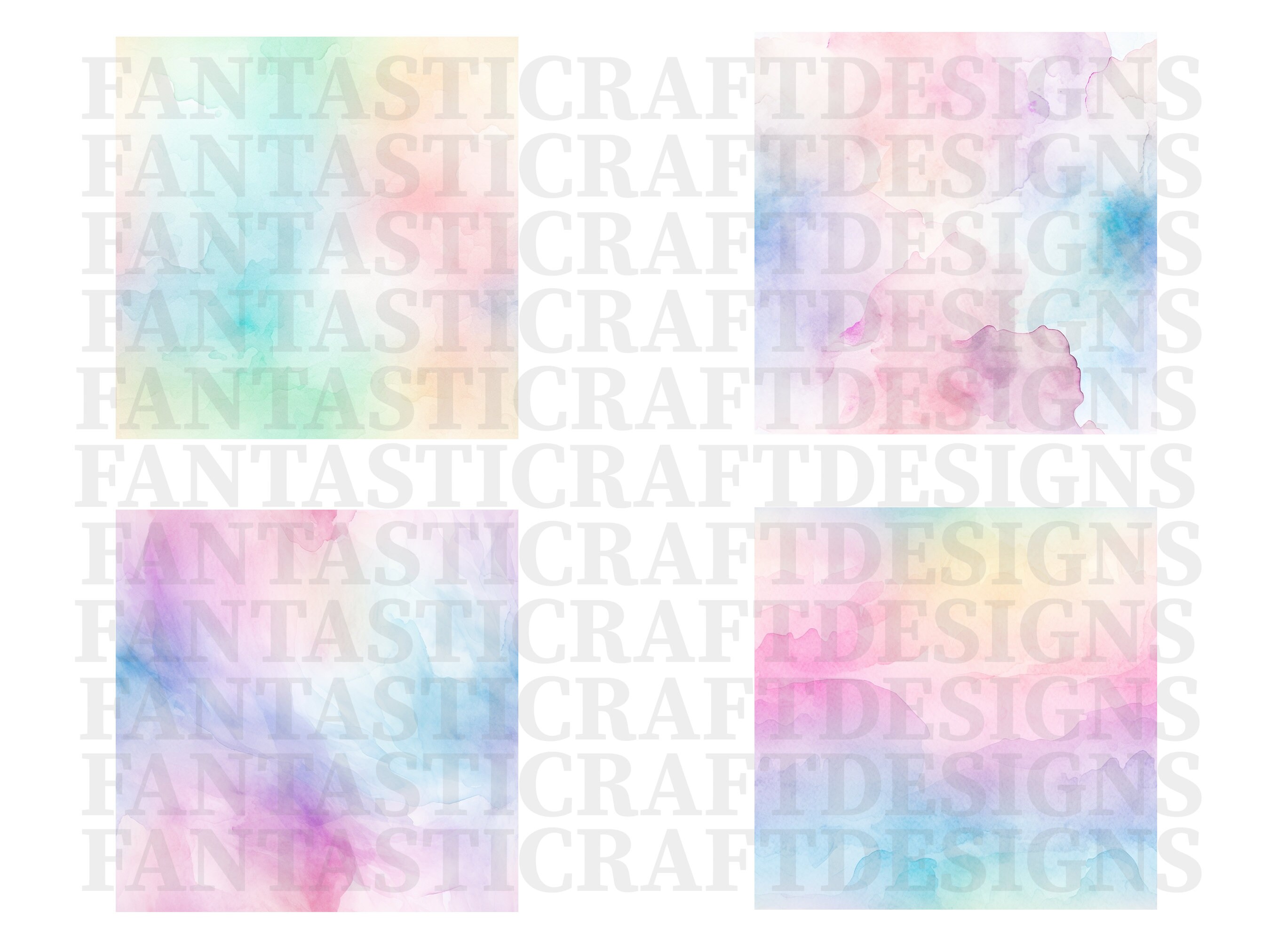 16 Pastel Watercolor Digital Paper Gradients Ombre Pack Seamless Soft ...
