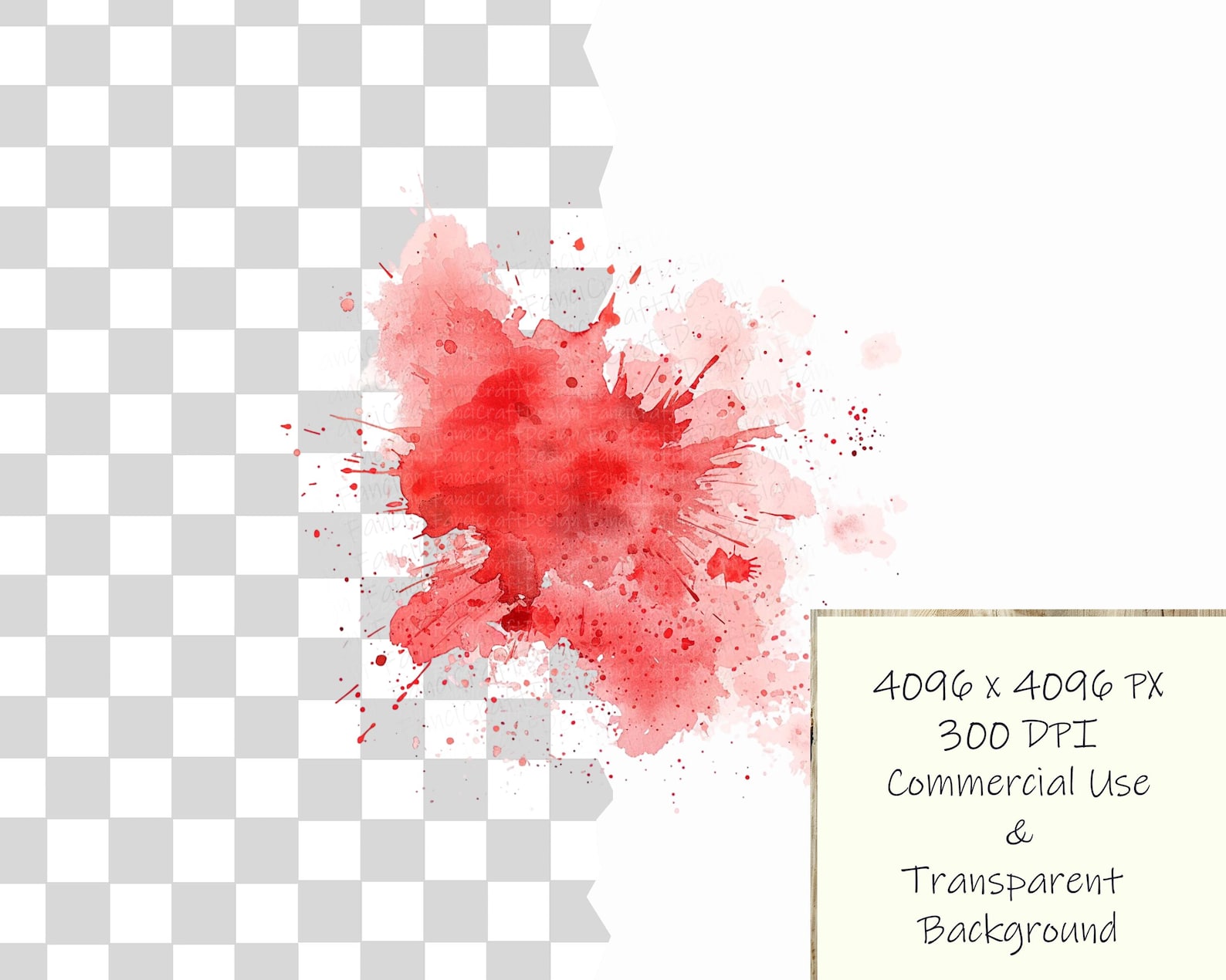 80 Red Paint Splatter Splashes Watercolor Clipart Splotches Pack PNG ...