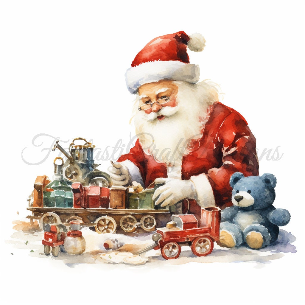 24 Santa Claus Christmas Clipart Pack JPG Digital Download 300 DPI ...