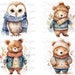 28 Cute Winter Animal Watercolor Clipart Pack PNG Digital Download 300 ...