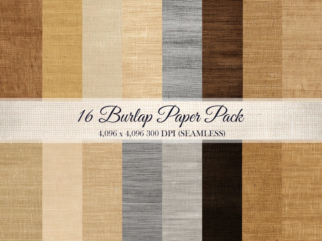 16 Burlap Vintage Digital Paper Pack Woven Linen Fabric Jute Pattern ...