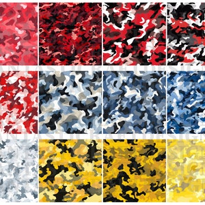 60 Camouflage Digital Paper Military Pack Seamless Different Patterns ...