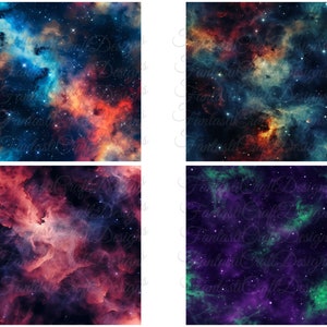 Outer Space Galaxy Nebula Digital Paper 20 Pack Seamless Galaxy ...