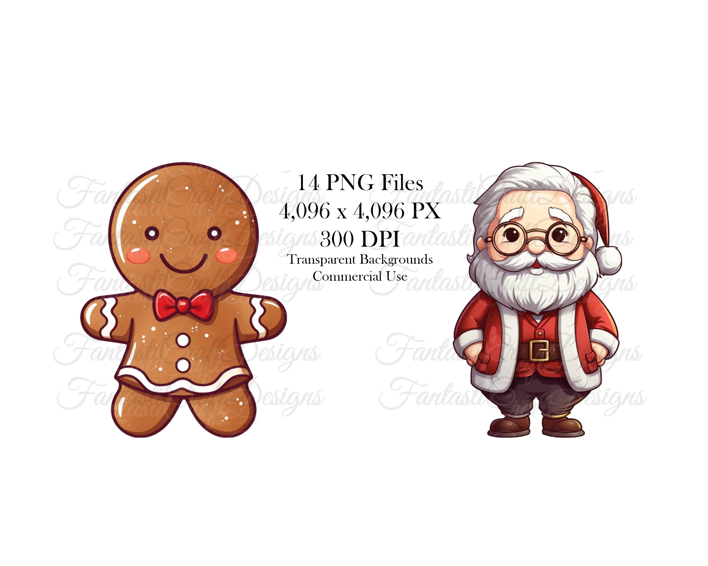 14 Cute Christmas Watercolor Clipart Pack PNG Digital Download - Etsy