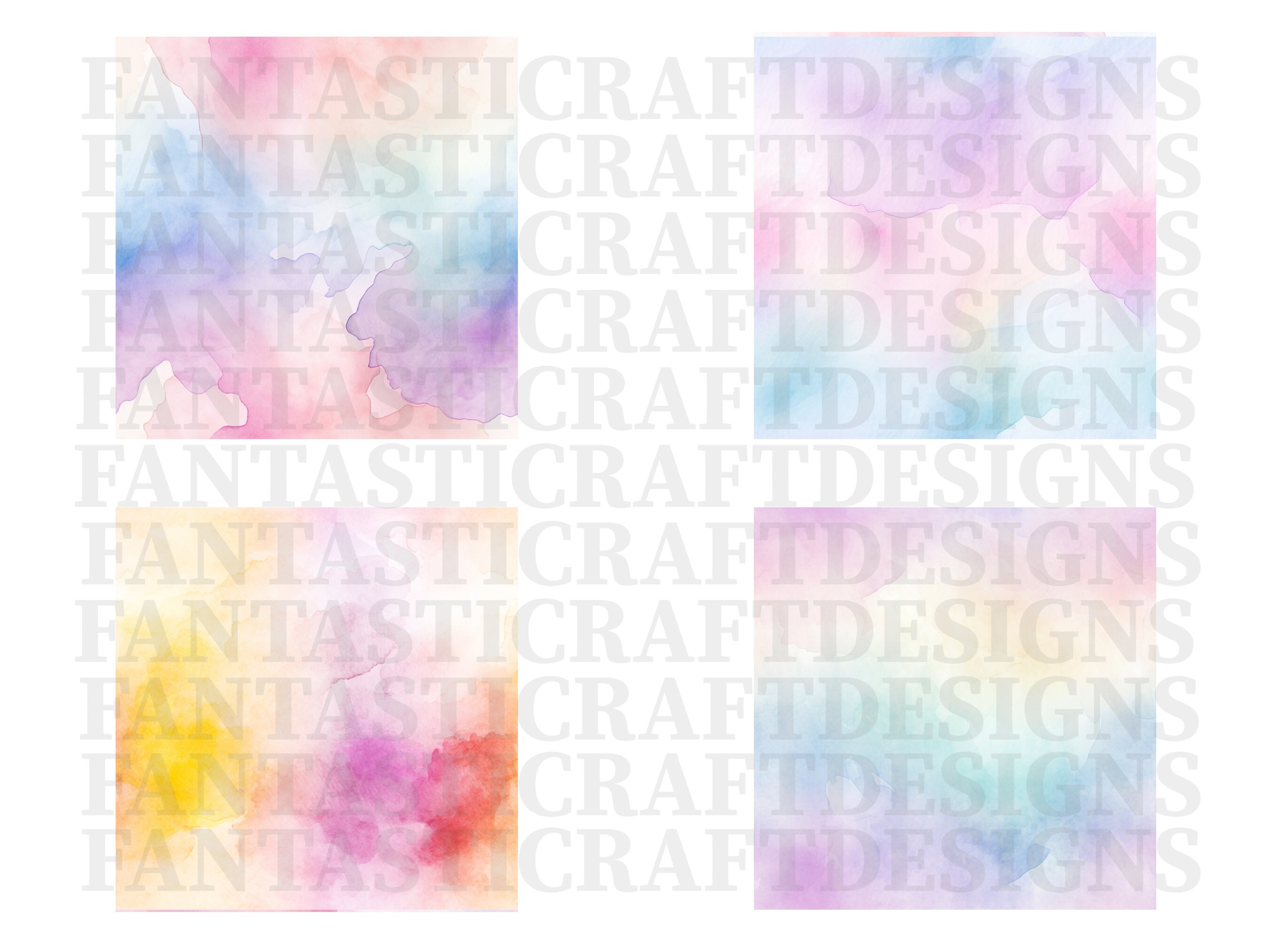 16 Pastel Watercolor Digital Paper Gradients Ombre Pack Seamless Soft ...