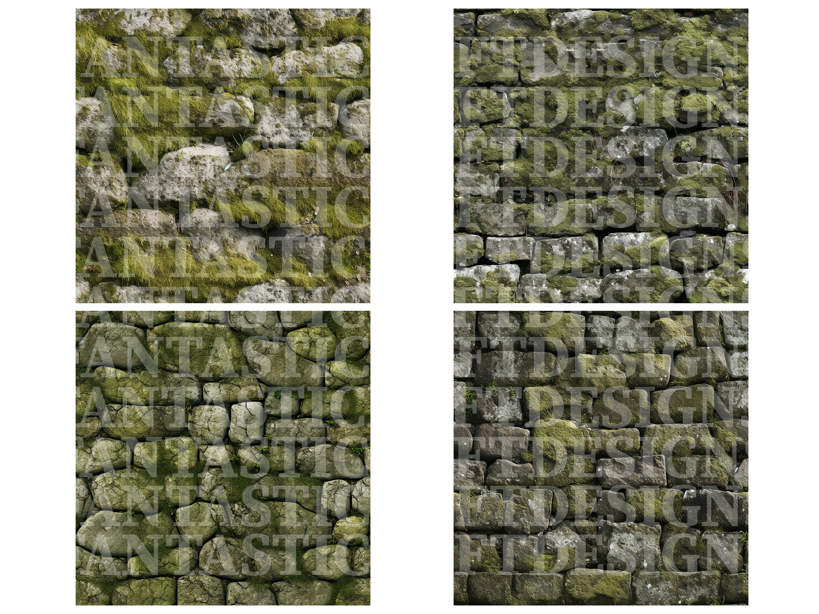 25 Mossy Stone Wall Digital Paper Pack Overgrown Rustic Ancient ...