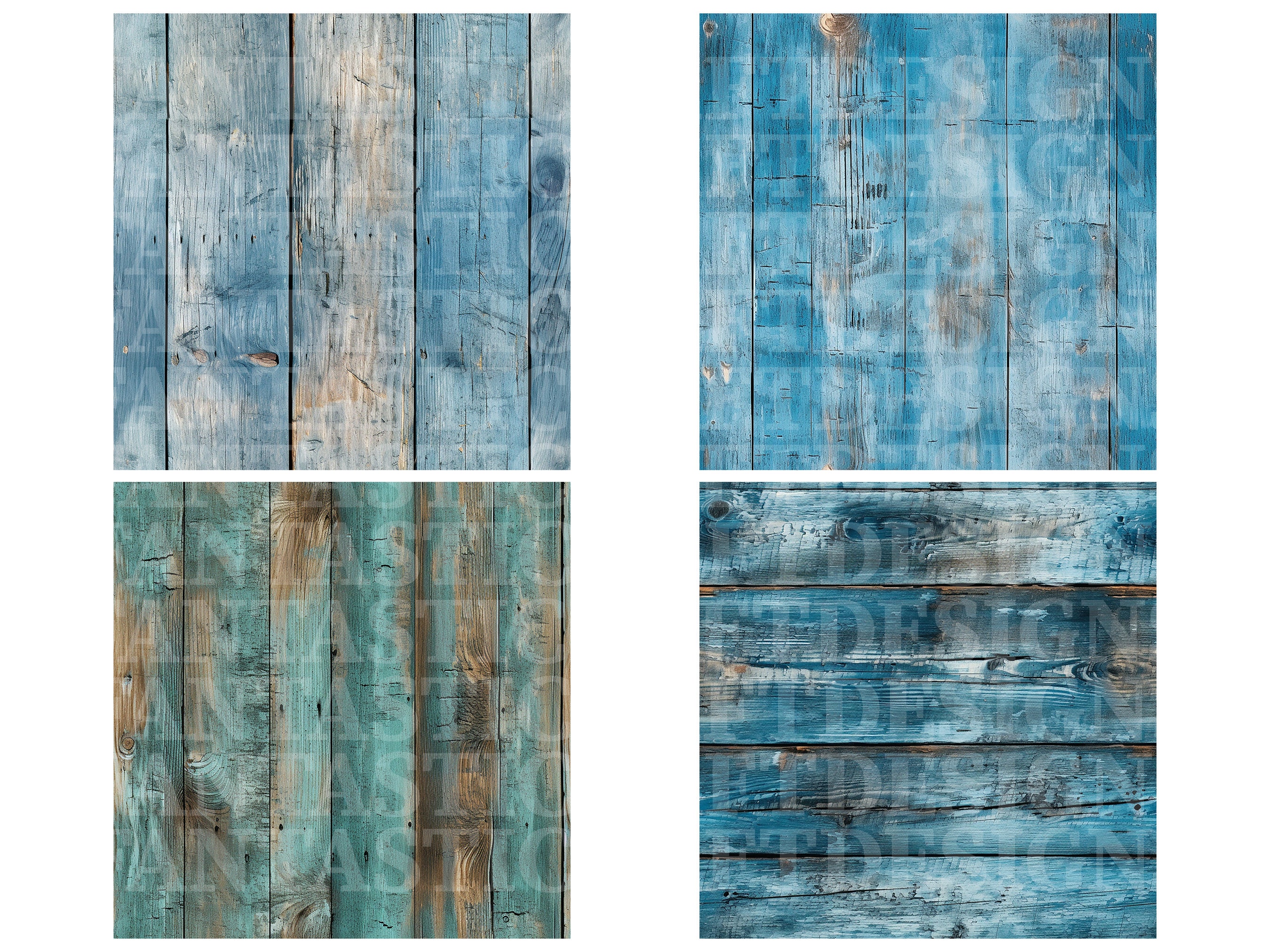 20 Blue Wood Grain Digital Paper Pack Seamless Patterns Backgrounds ...