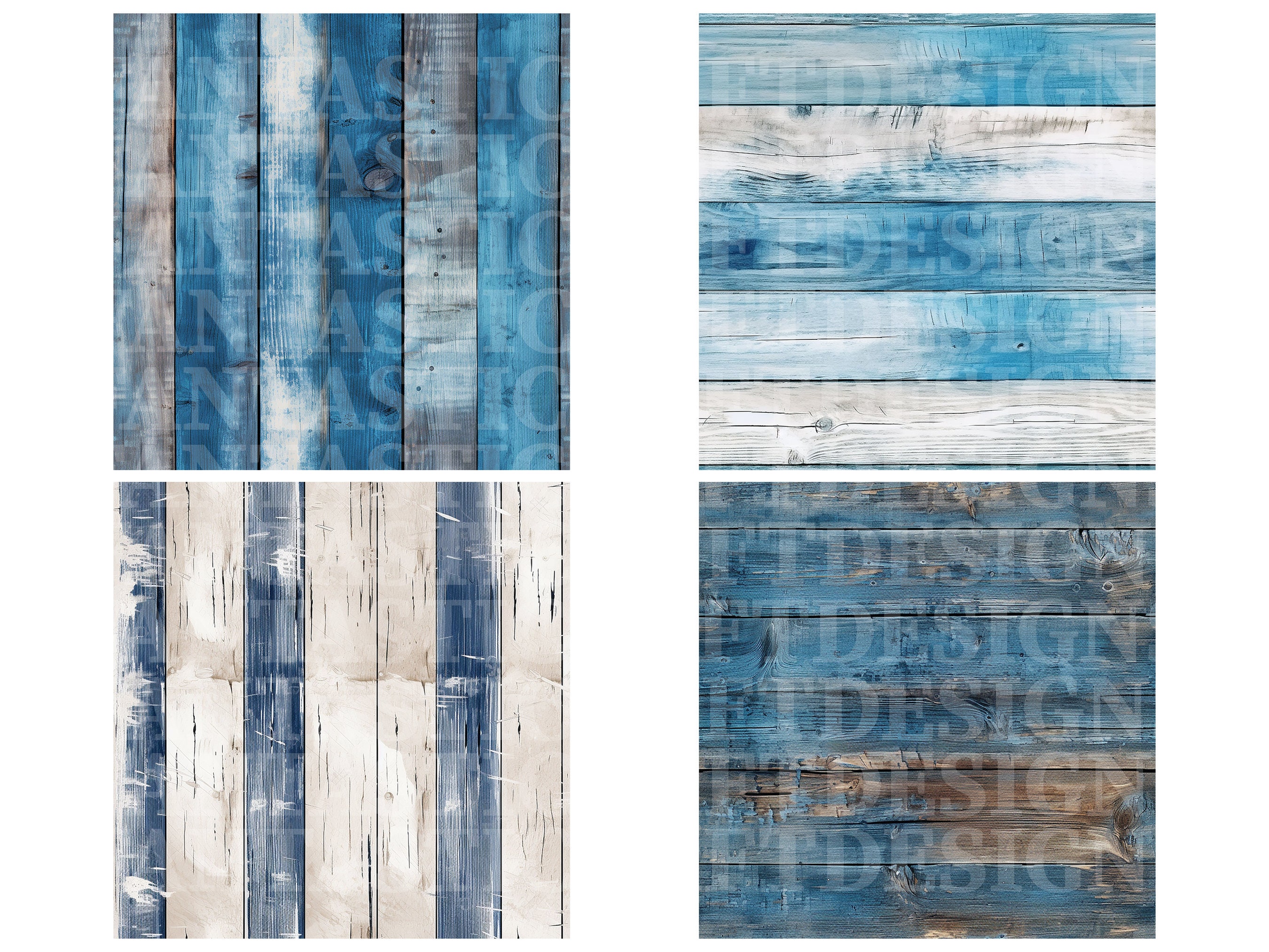 20 Blue Wood Grain Digital Paper Pack Seamless Patterns Backgrounds ...