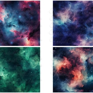 Nebula Galactic Space Wallpaper Digital Paper Galaxy Commercial Use ...