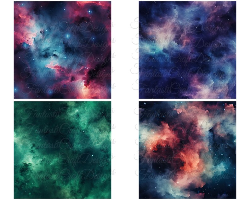 Nebula Galactic Space Wallpaper Digital Paper Galaxy Commercial Use ...