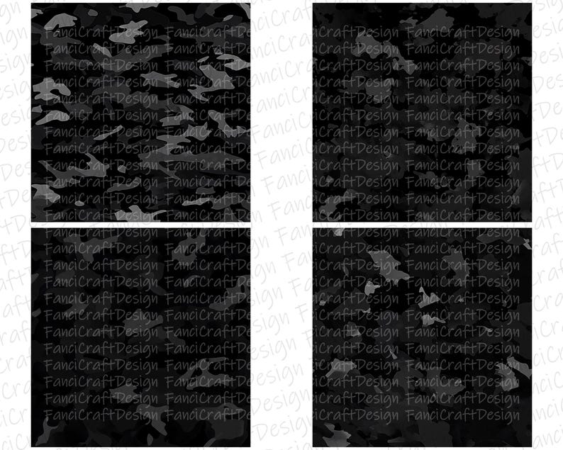 Camouflage Digital Paper Military 36 Pack Seamless Different Patterns ...