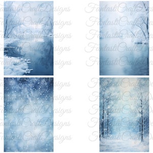 24 Winter Snowfall Backgrounds Digital Paper White Snow Pack Christmas ...