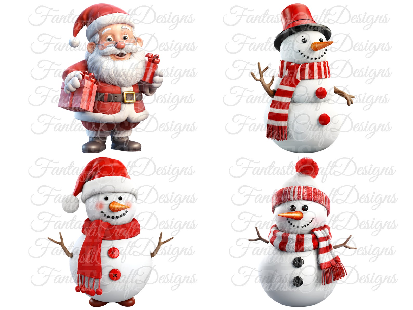 28 3D Christmas Clipart Pack Winter PNG Digital Download 300 DPI ...
