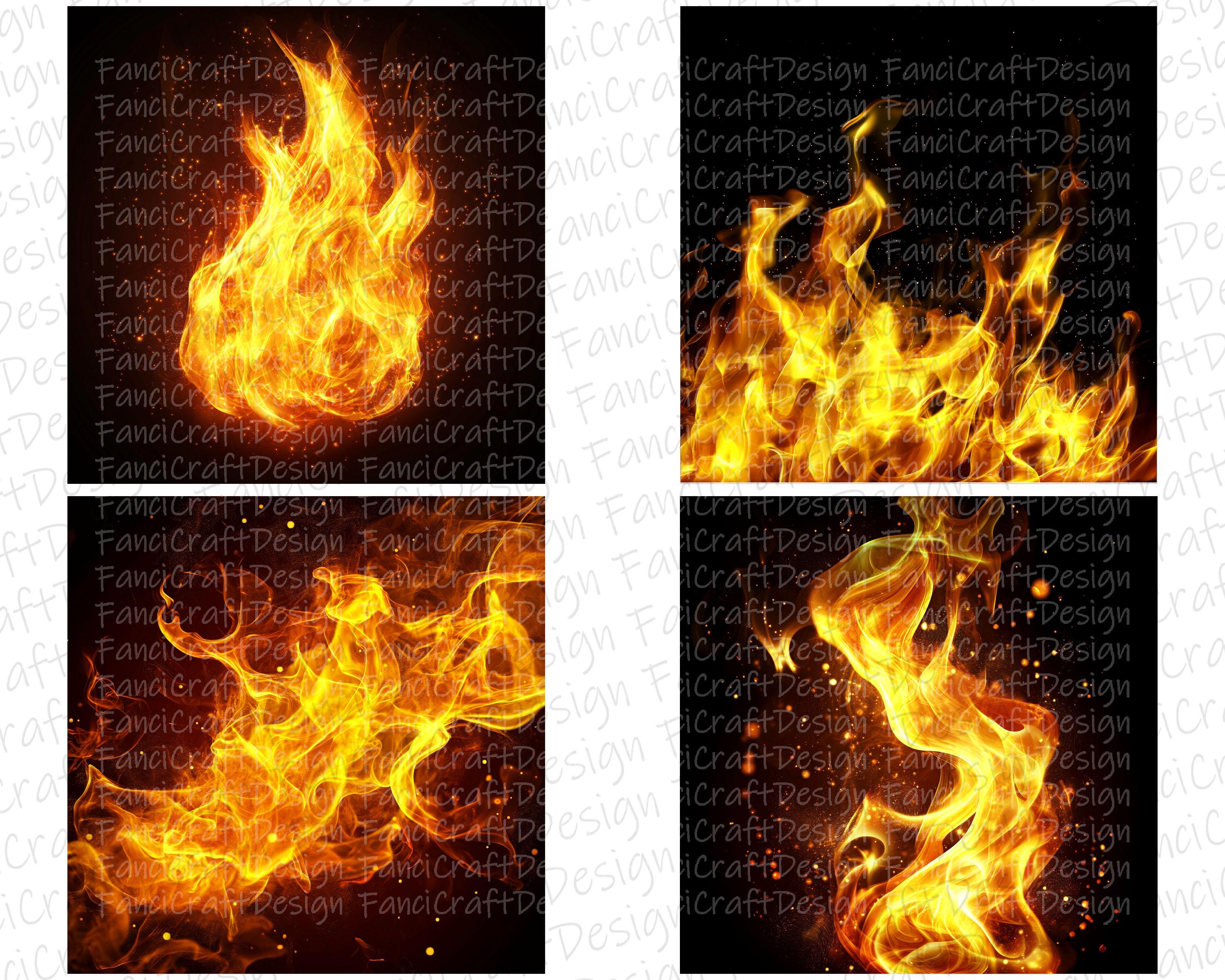 Neon Flames Rainbow Fire Digital Paper Texture 40 Pack Patterns ...