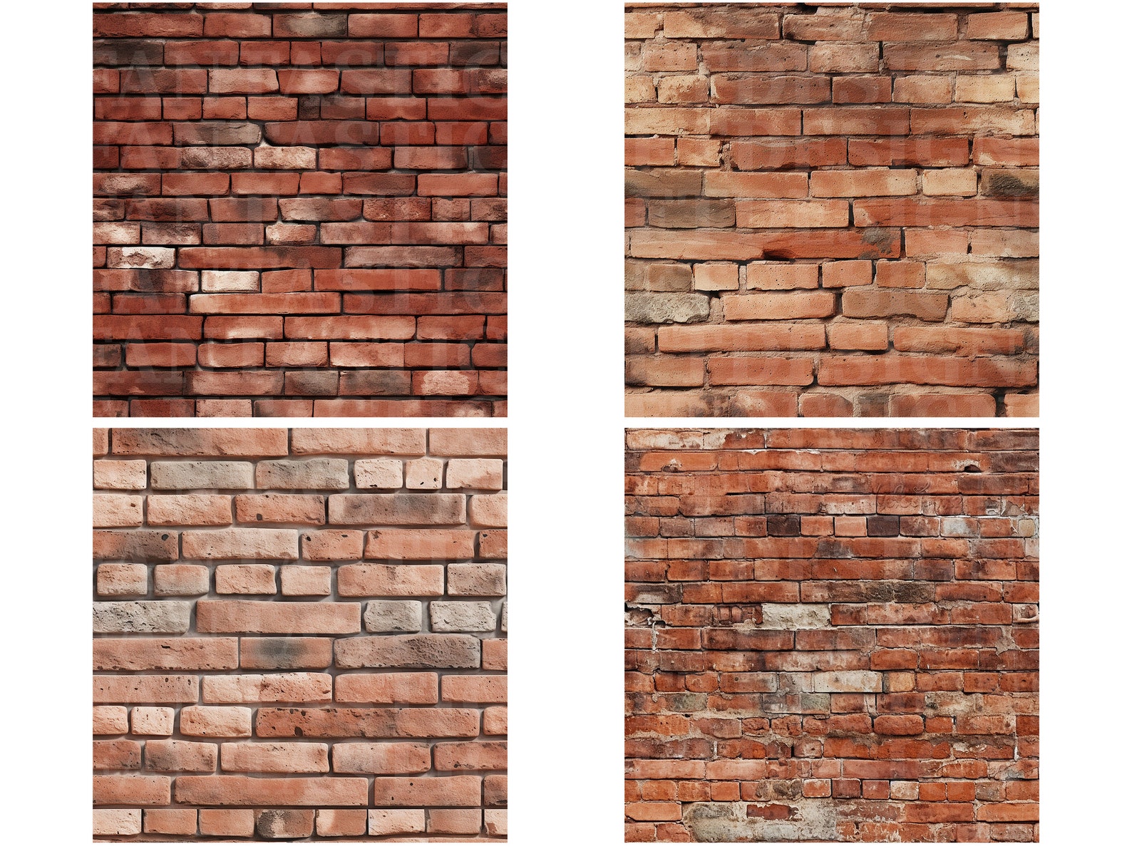 24 Brick Wall Digital Paper Texture Pack Seamless Different Patterns ...