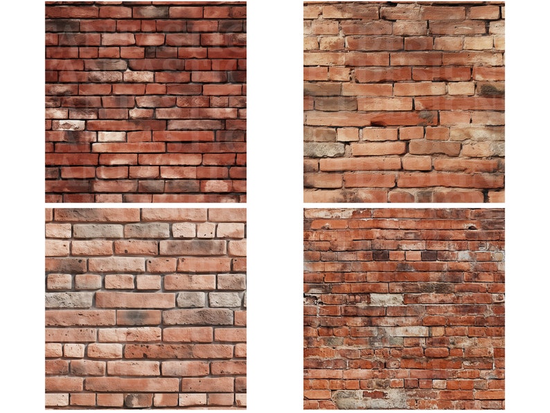 24 Brick Wall Digital Paper Texture Pack Seamless Different Patterns ...